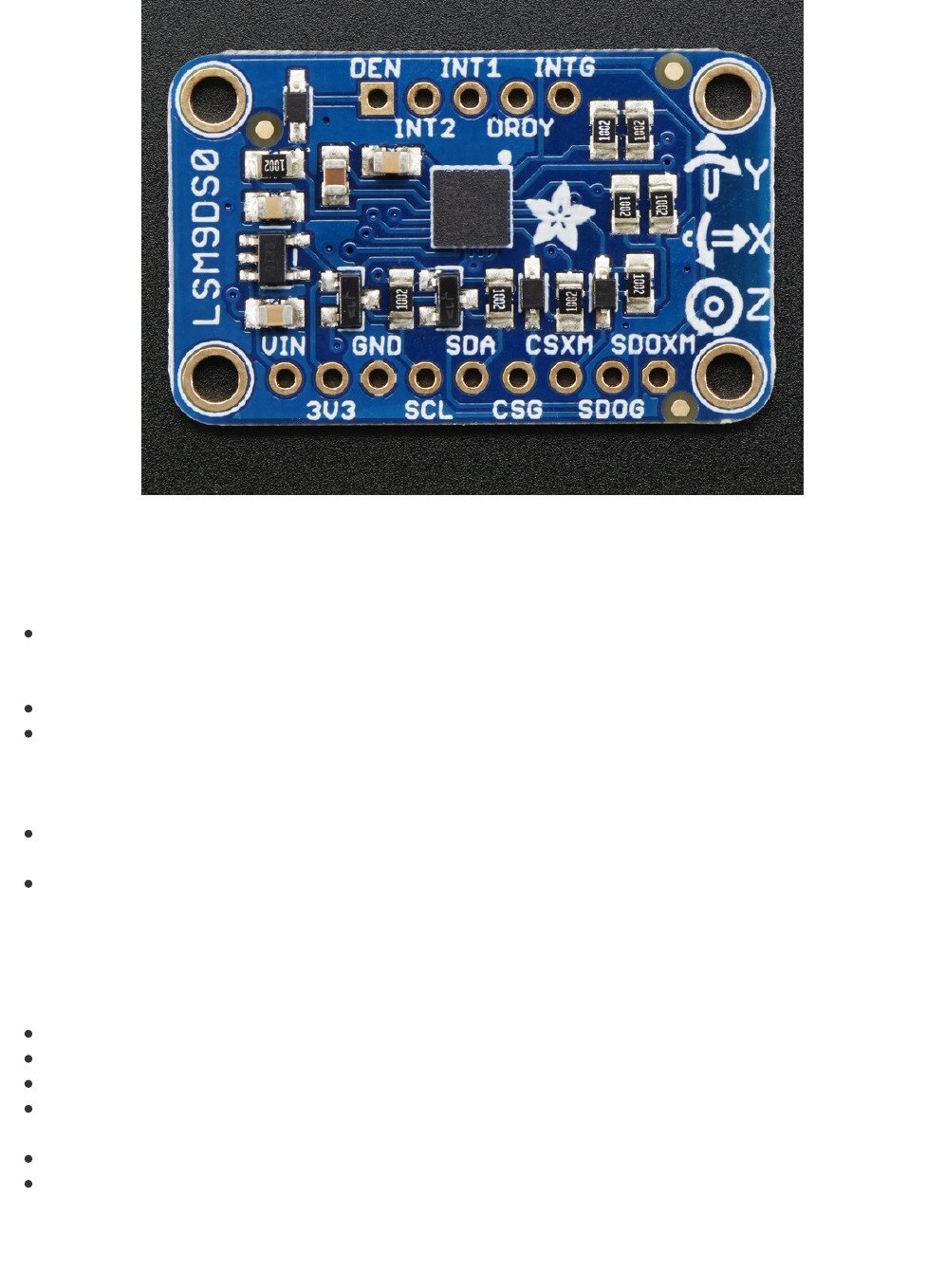 LSM9DS0 Accelerometer-Gyro-Magnetometer Breakouts Datasheet by Adafruit ...